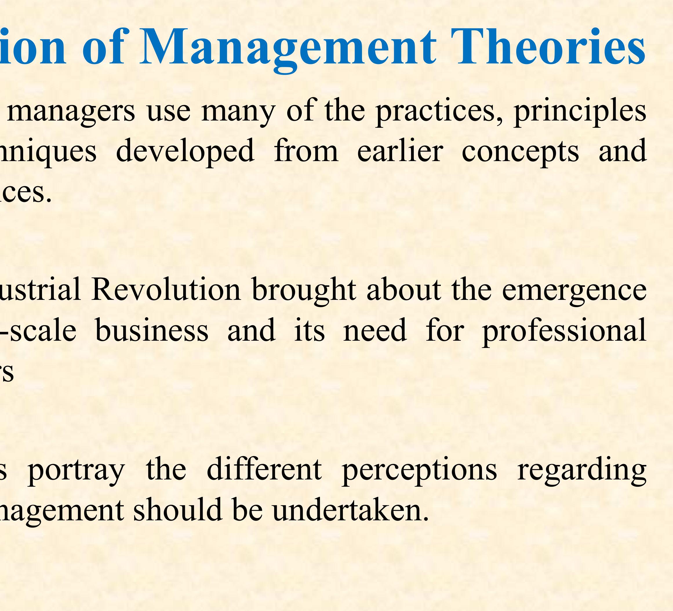 (PDF) EVOLUTION OF MANAGEMENT THEORIES