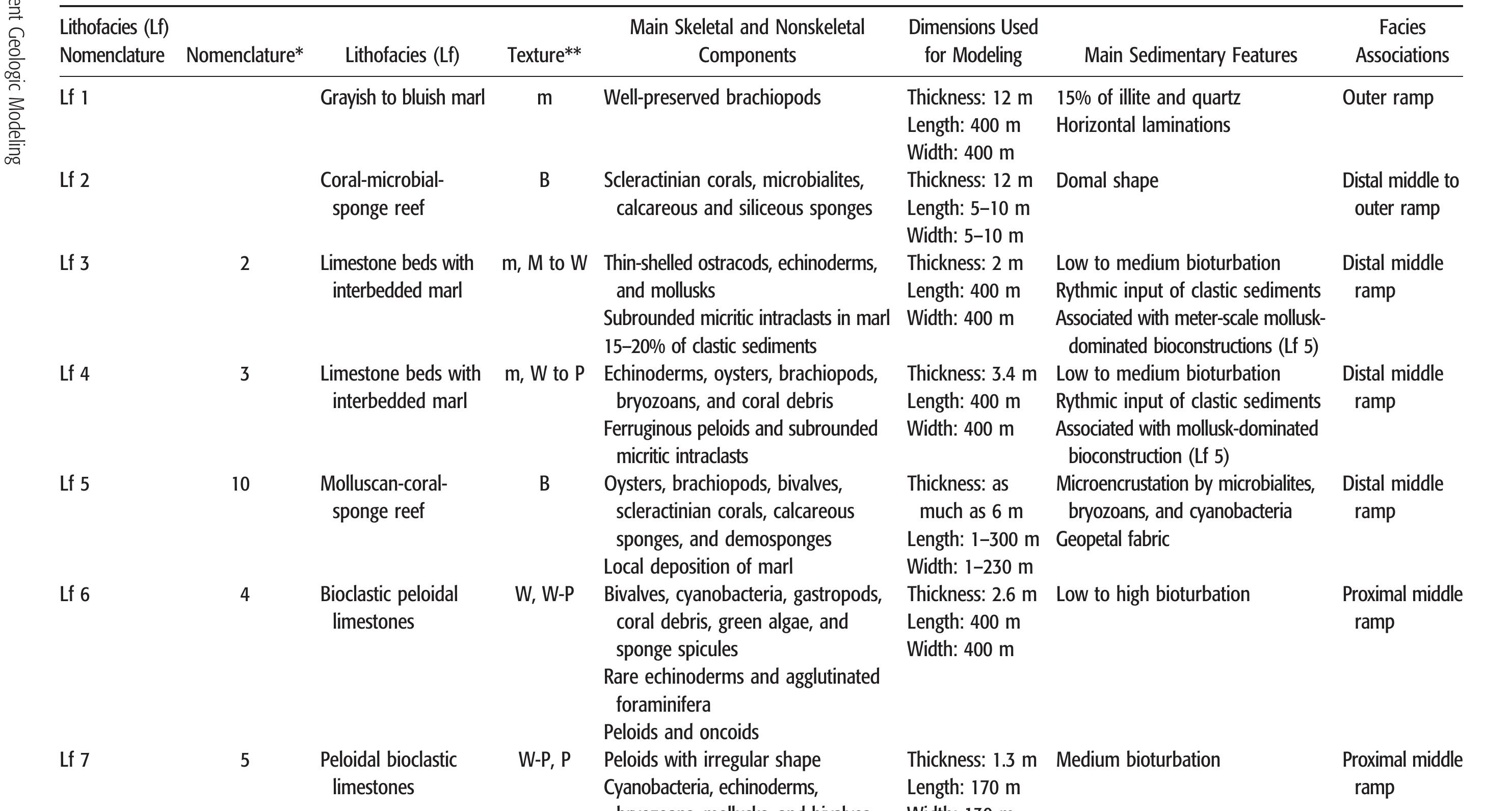 Lithofacies classification and interpretation