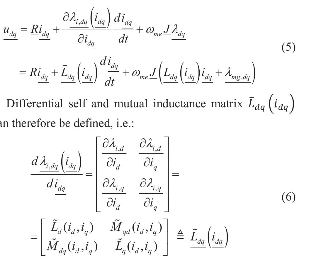 Voltage equation in the synchronous reference frame