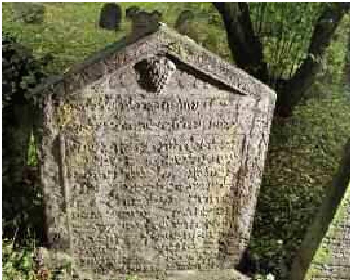 20/ tombstone of rabbi bezalel ben judah loew (1599). jewish