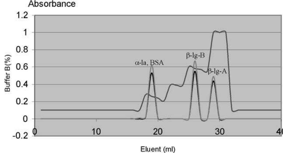 Hplc anion-exchange chromatography pattern of a-lactalbu-