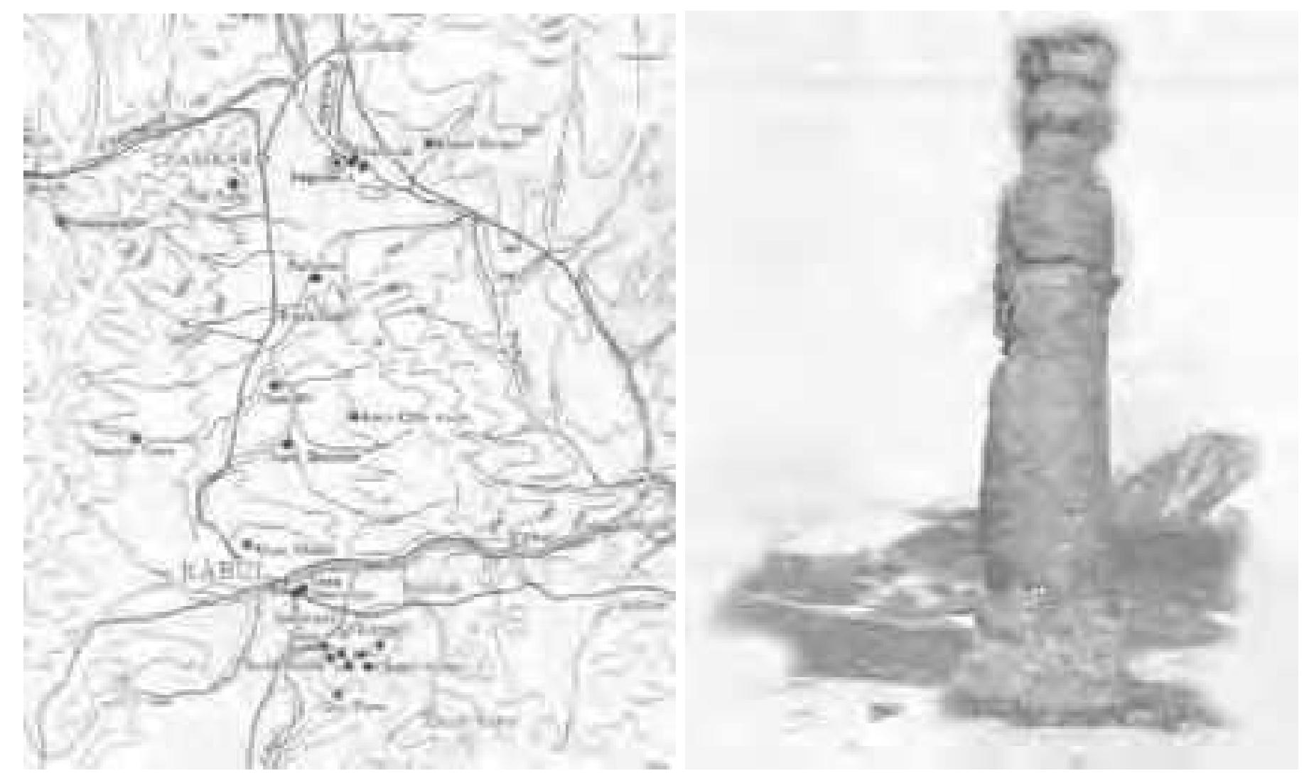 Map of distribution of ancient buddhist monuments in the