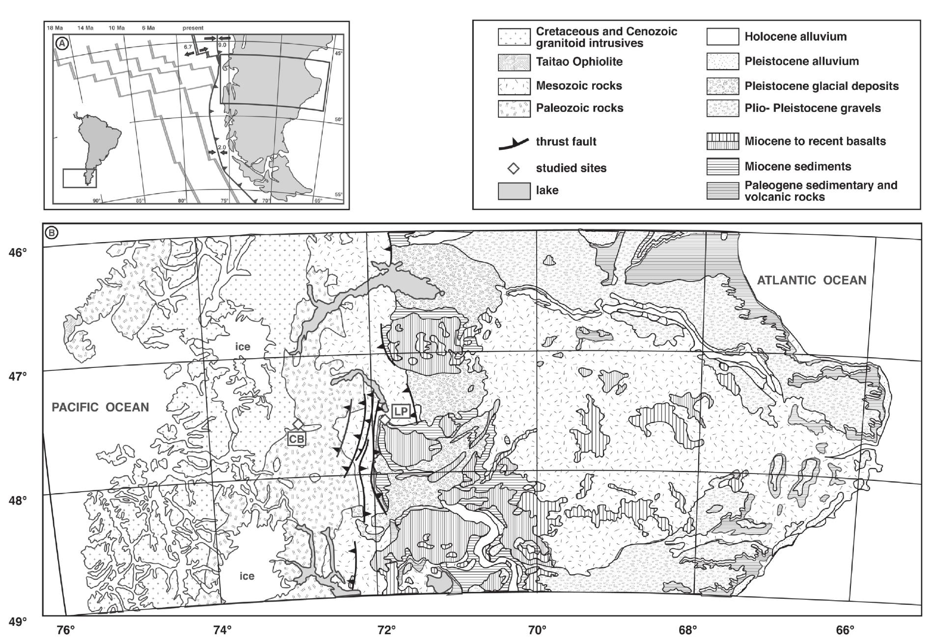 1.a sketch map showing the geometry of the present-day