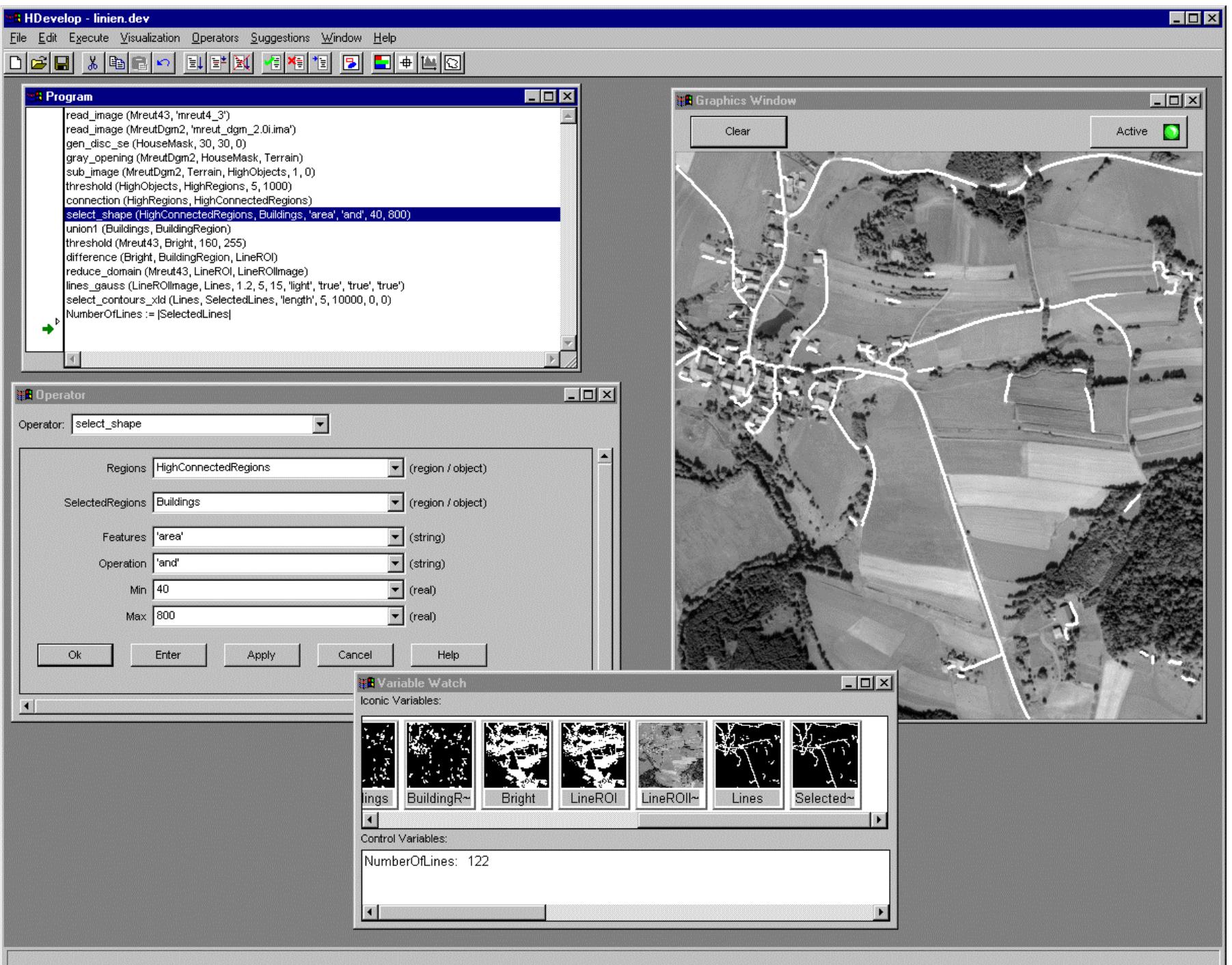 Main components of the hdevelop system in order to enable