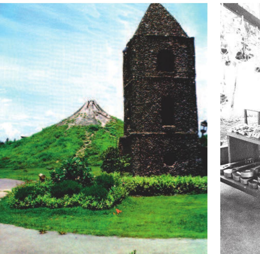 Replica of mayon volcano, bicol region, nayong pilipino.