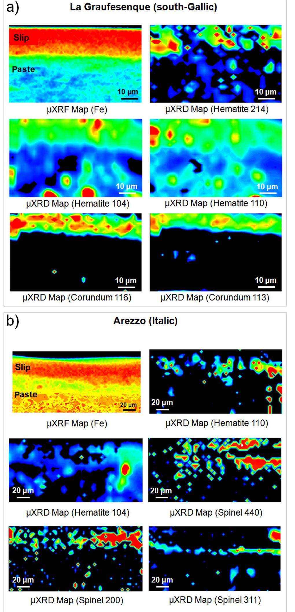Xrf map of iron (2 x 2 pm’ pixels) and corresponding