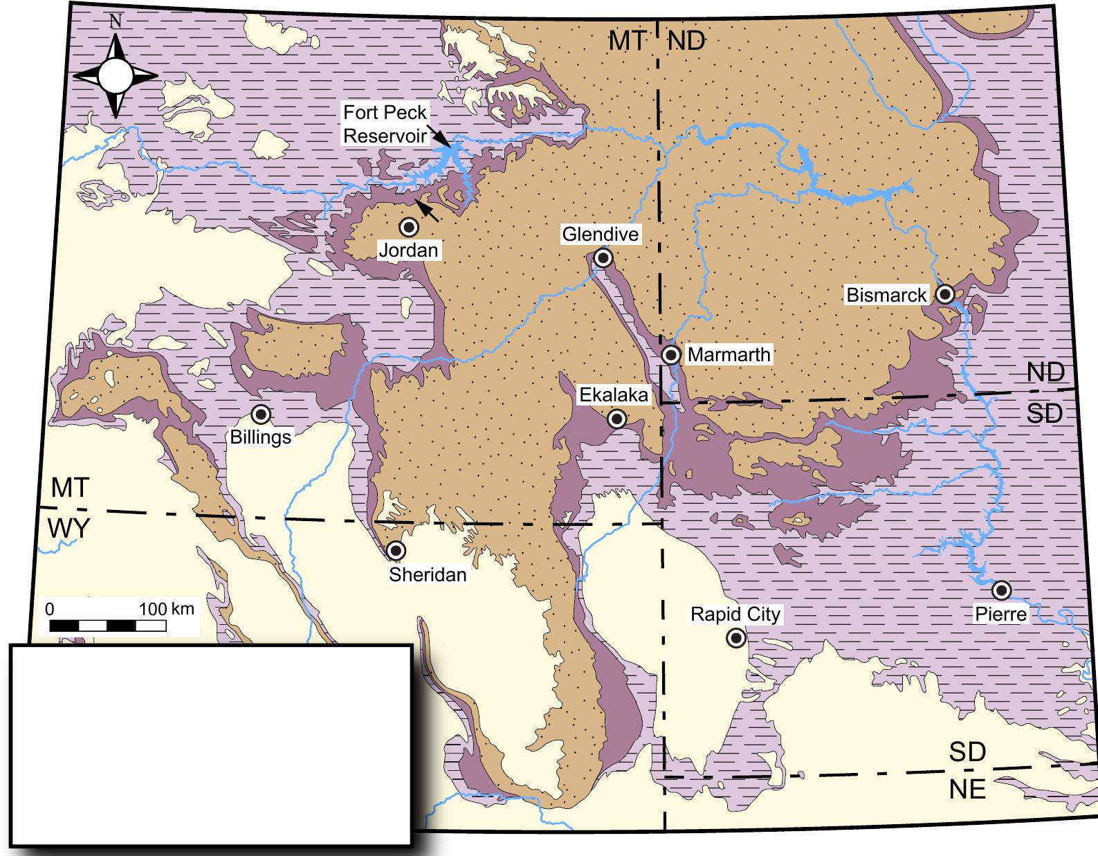 Geological map of maastrichtian exposures, northern great