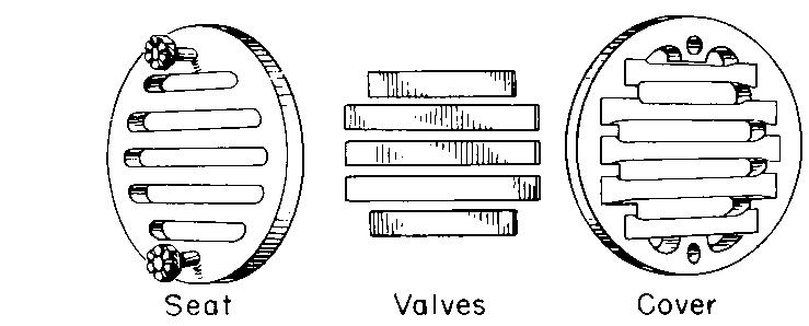 3.7 feather valve, illustrating seat, flexing elements, and