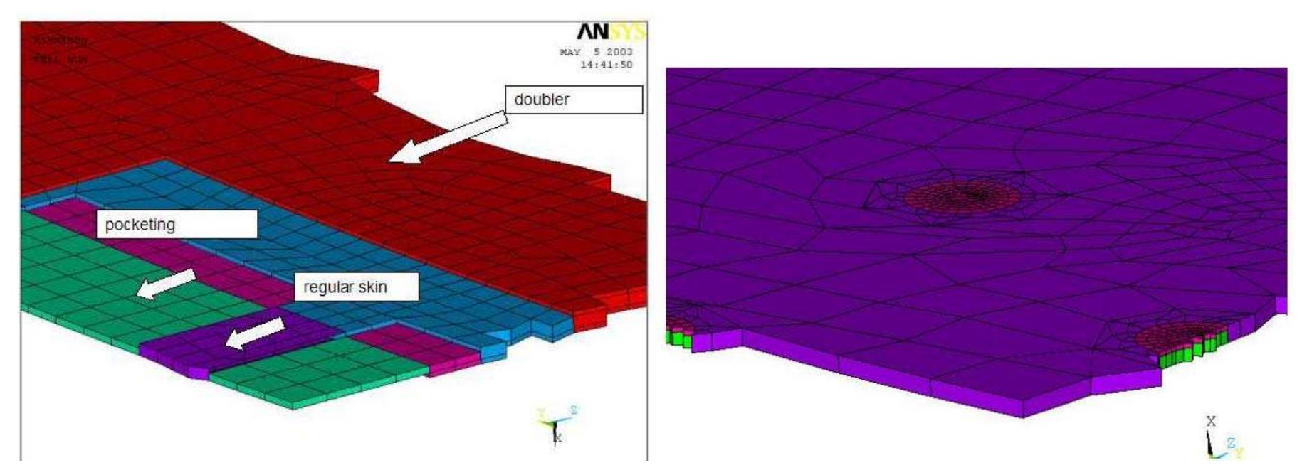 Shell thickness variations and offsets in a typical panel