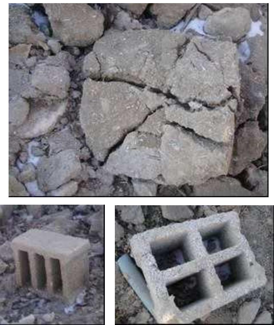 And more commonly low-weight hollow core concrete blocks