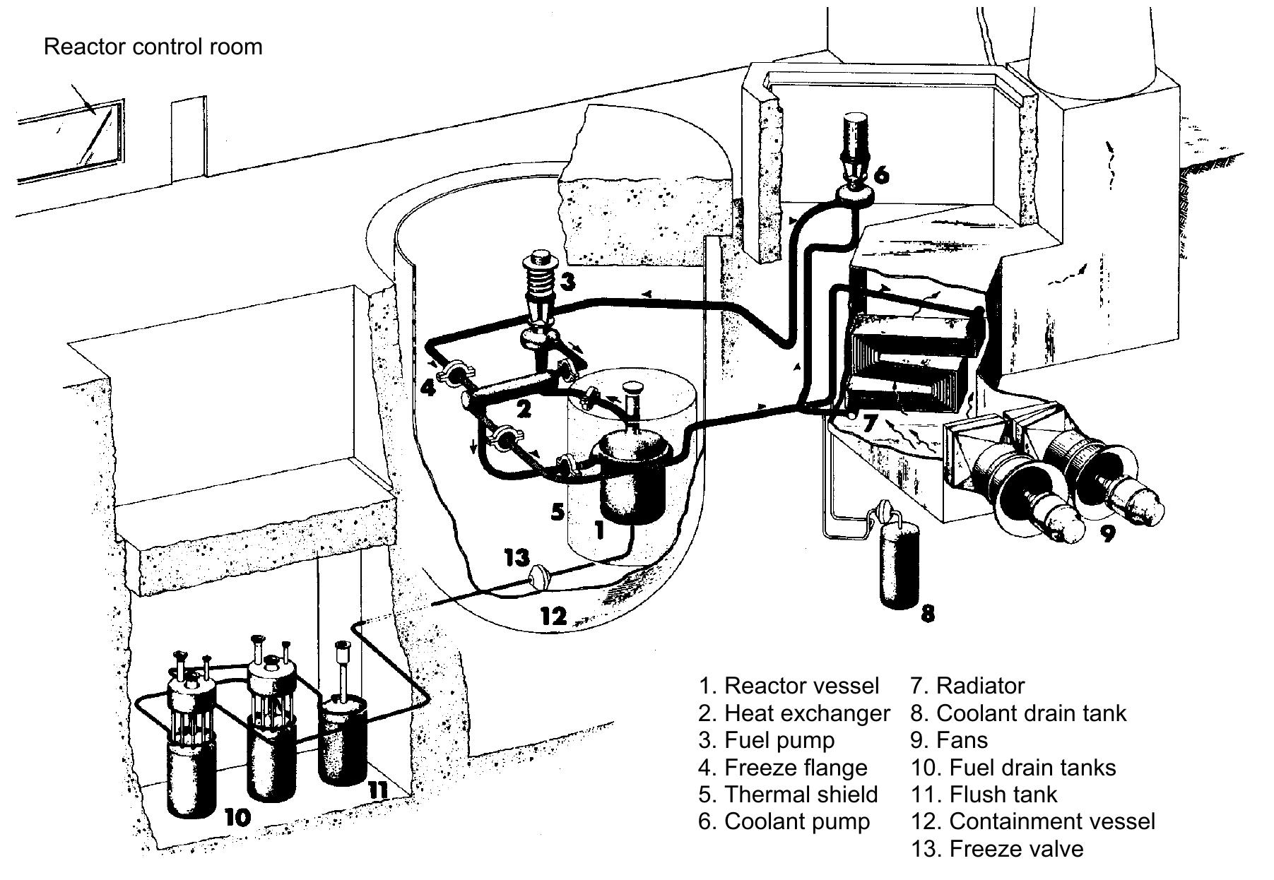 6: location of the msre components. the primary circuit salt