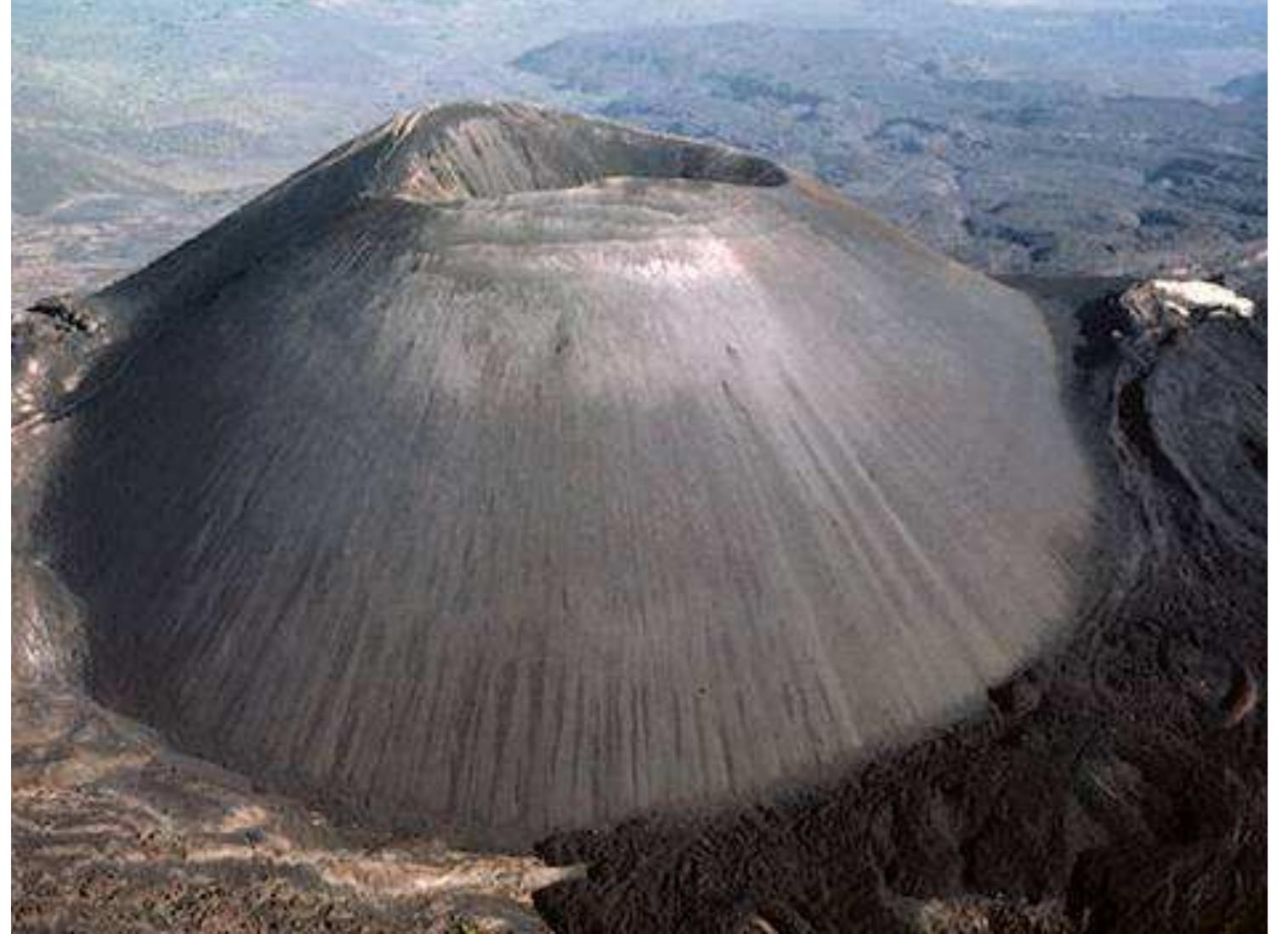 Example of a cinder cone volcano in paricutin, mexico
