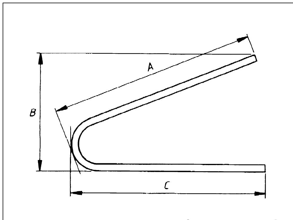 When dimensioning an acute angle the tangential lines shown