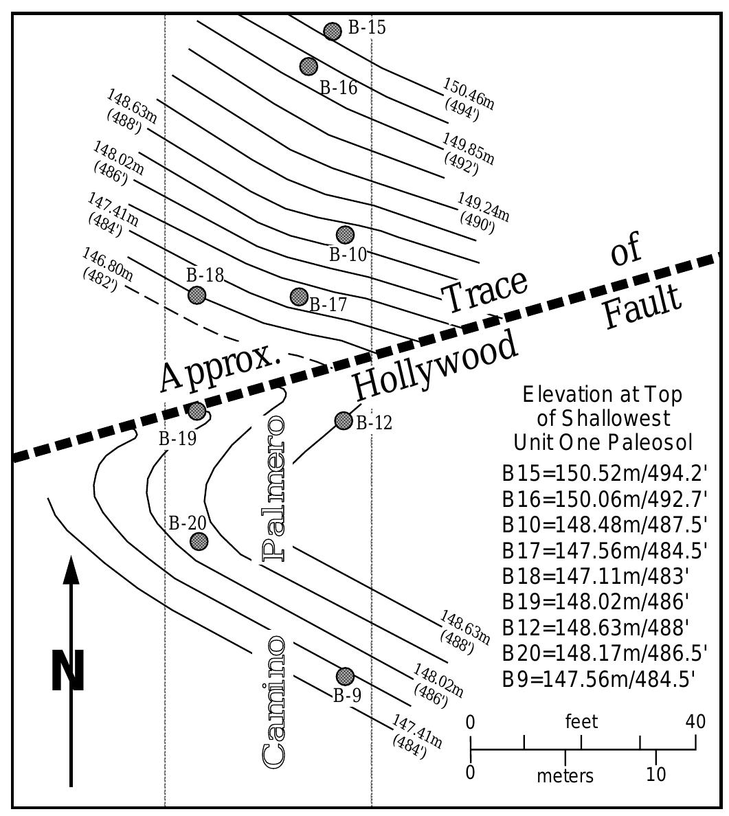 Structure-contour map of the top of the uppermost buried