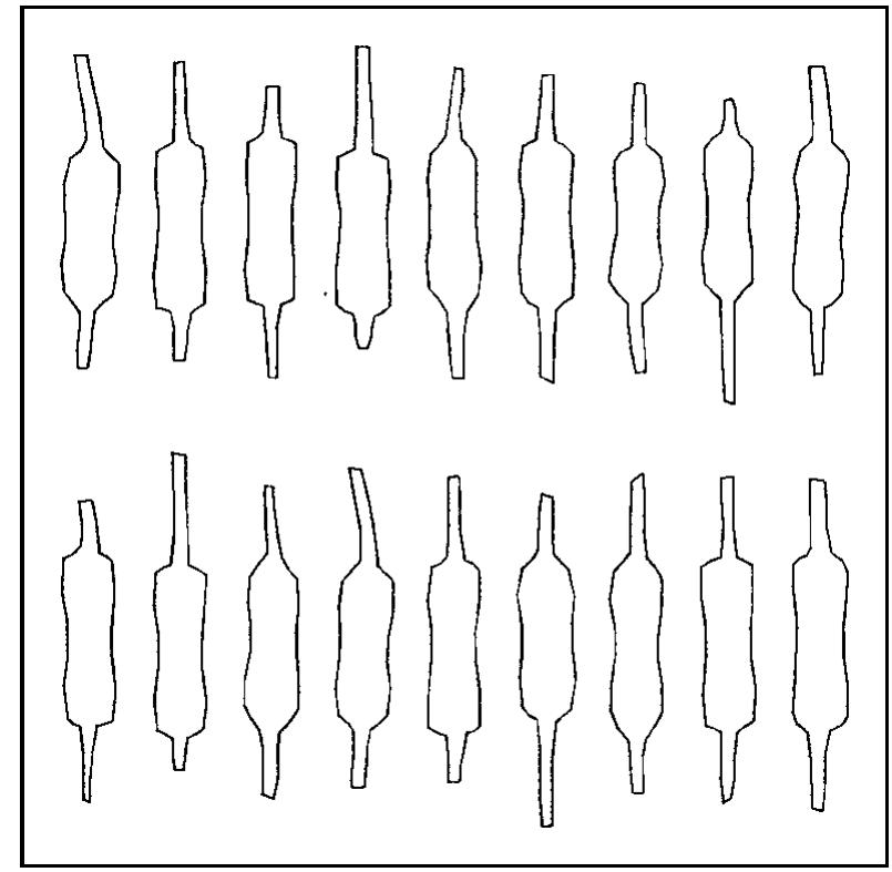 Examples of resistor shapes from a training set.