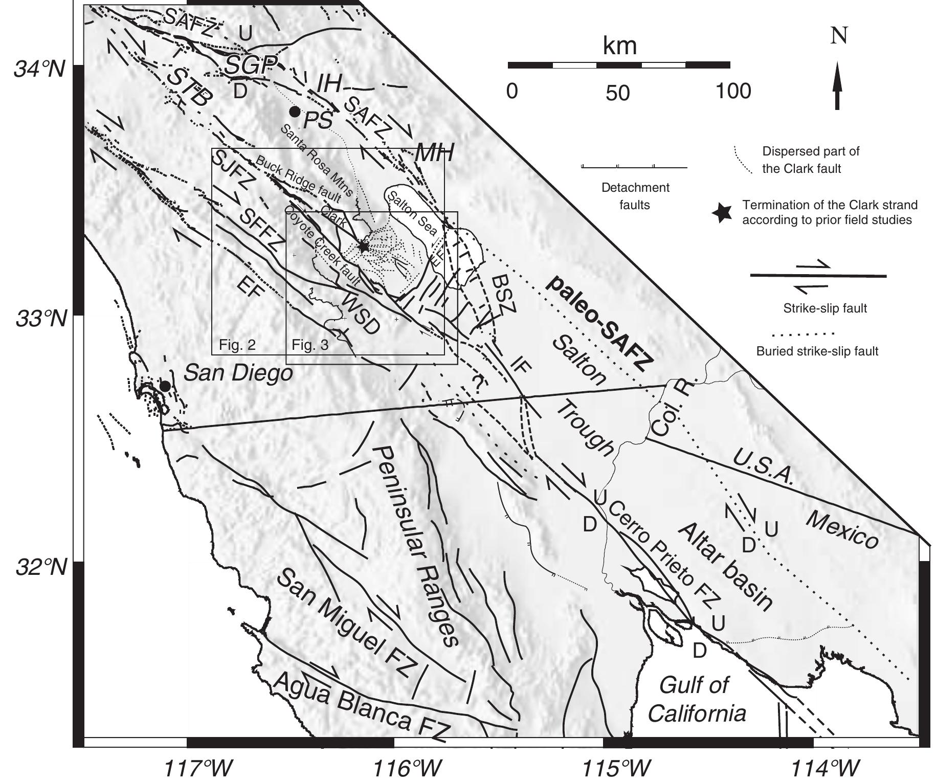 Regional fault map showing the linkage of the san jacinto