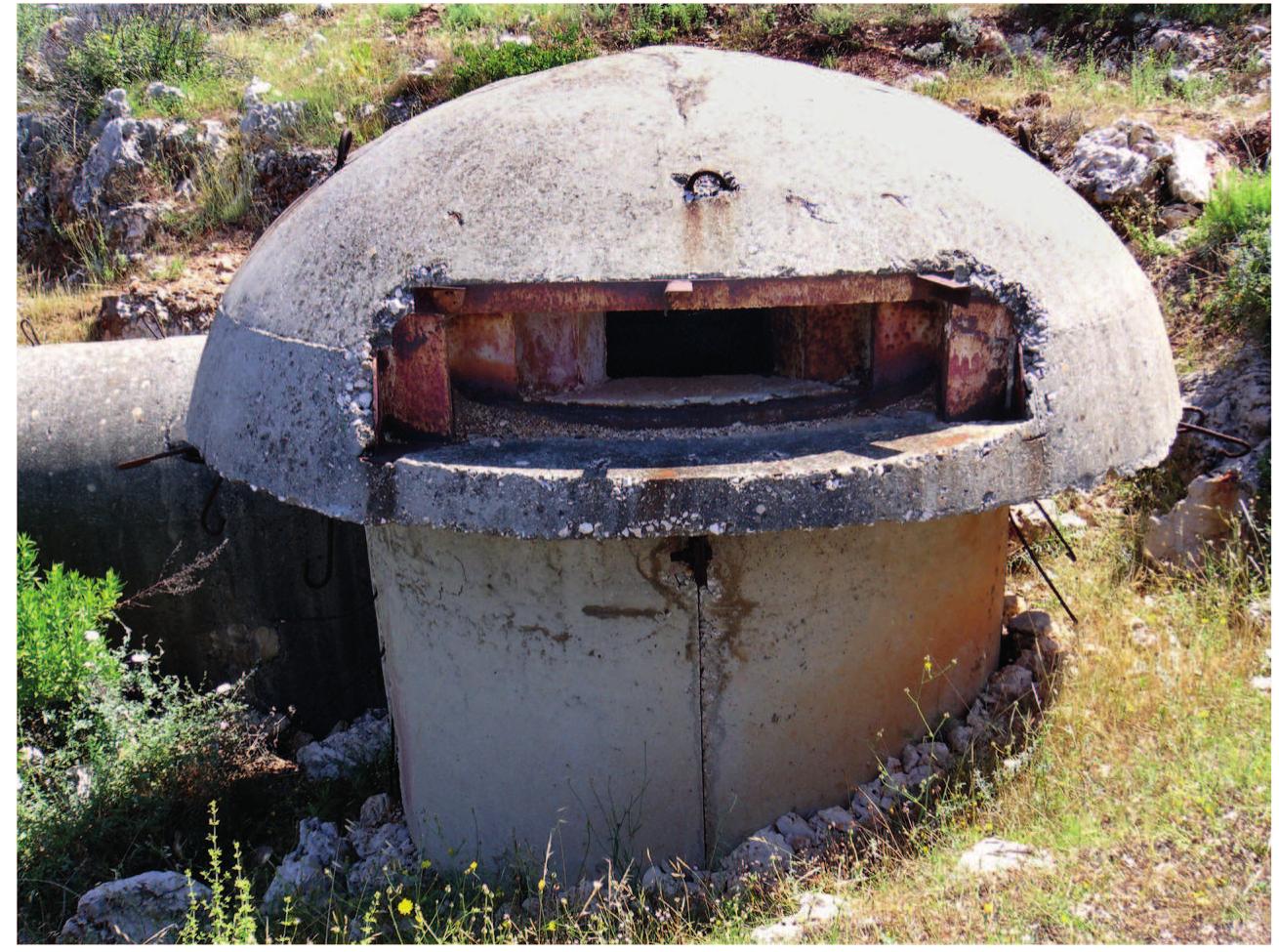 5. prefabricated mushroom-shaped bunker in situ with