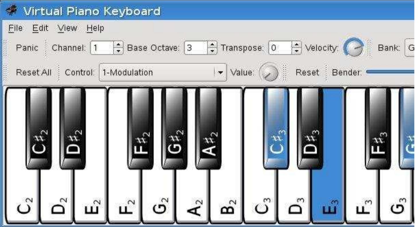Options to label the keys and highlighting notes that the