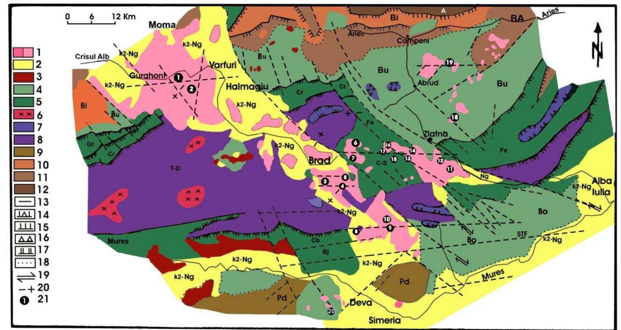 Sketch map of the sam with location of porphyry epithermal