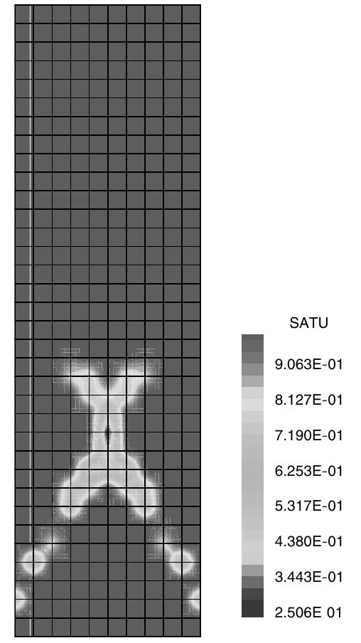 Water degree of saturation contour using drucker-prager’ law