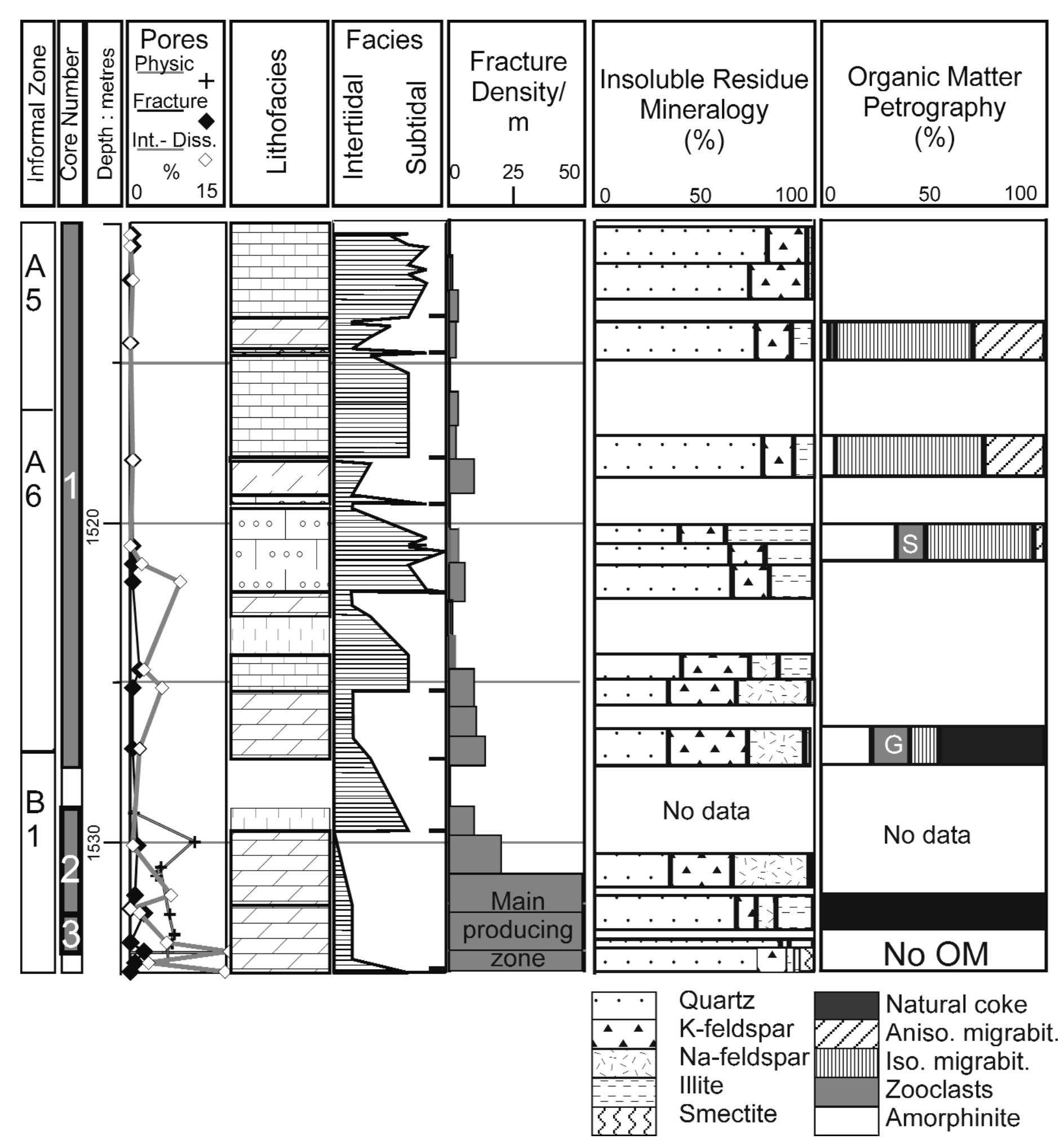Vertical variations of sedimentologic, tectonic and