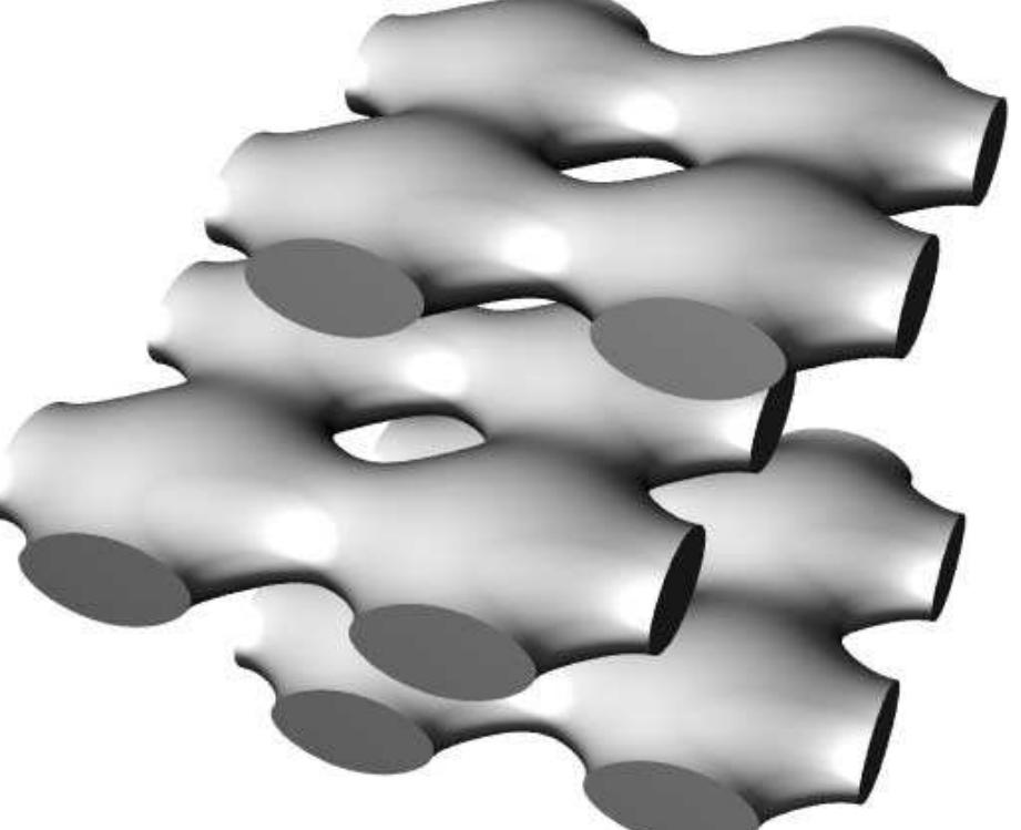 A model of the tetragonal perforated lamellar layer