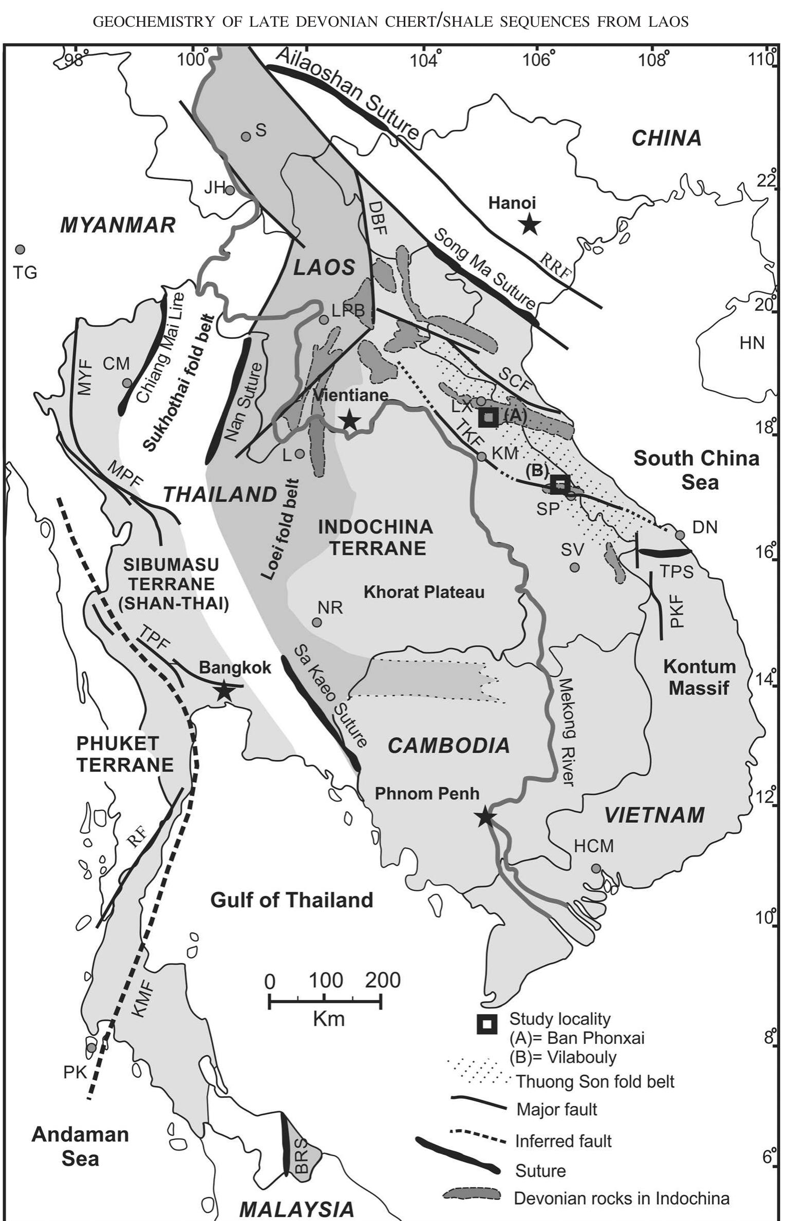 Generalized tectonic map of southeast asia showing