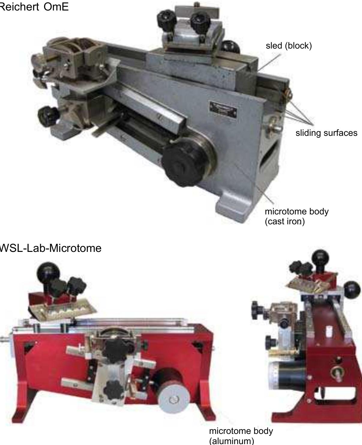 Figure 1 - A new sledge microtome to combine wood anatomy
