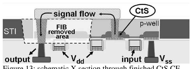 A schematic cross section trough the finished ce is depicted