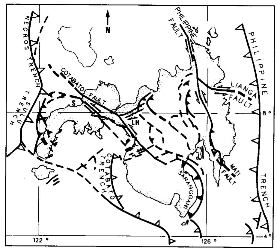 Structural sketch map of mindanao island compiled from