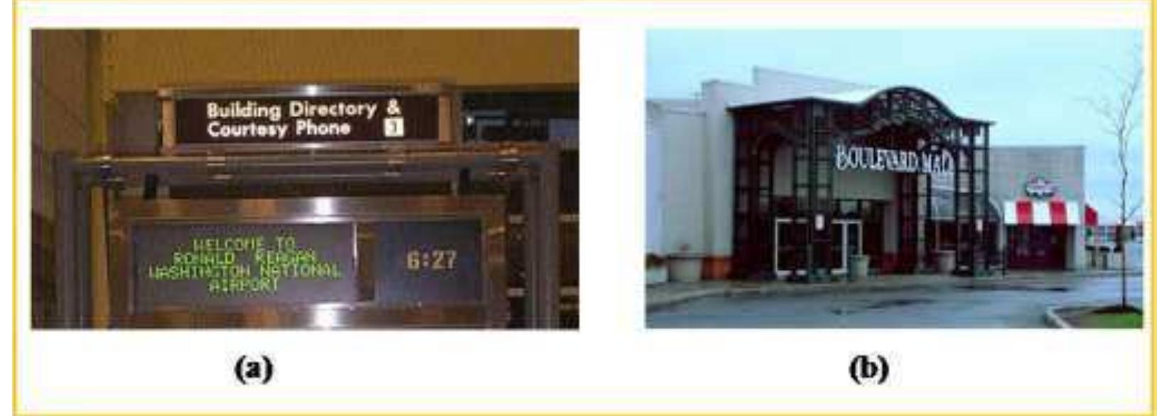 Plate 2. 8: a welcome sign (a) and building identification