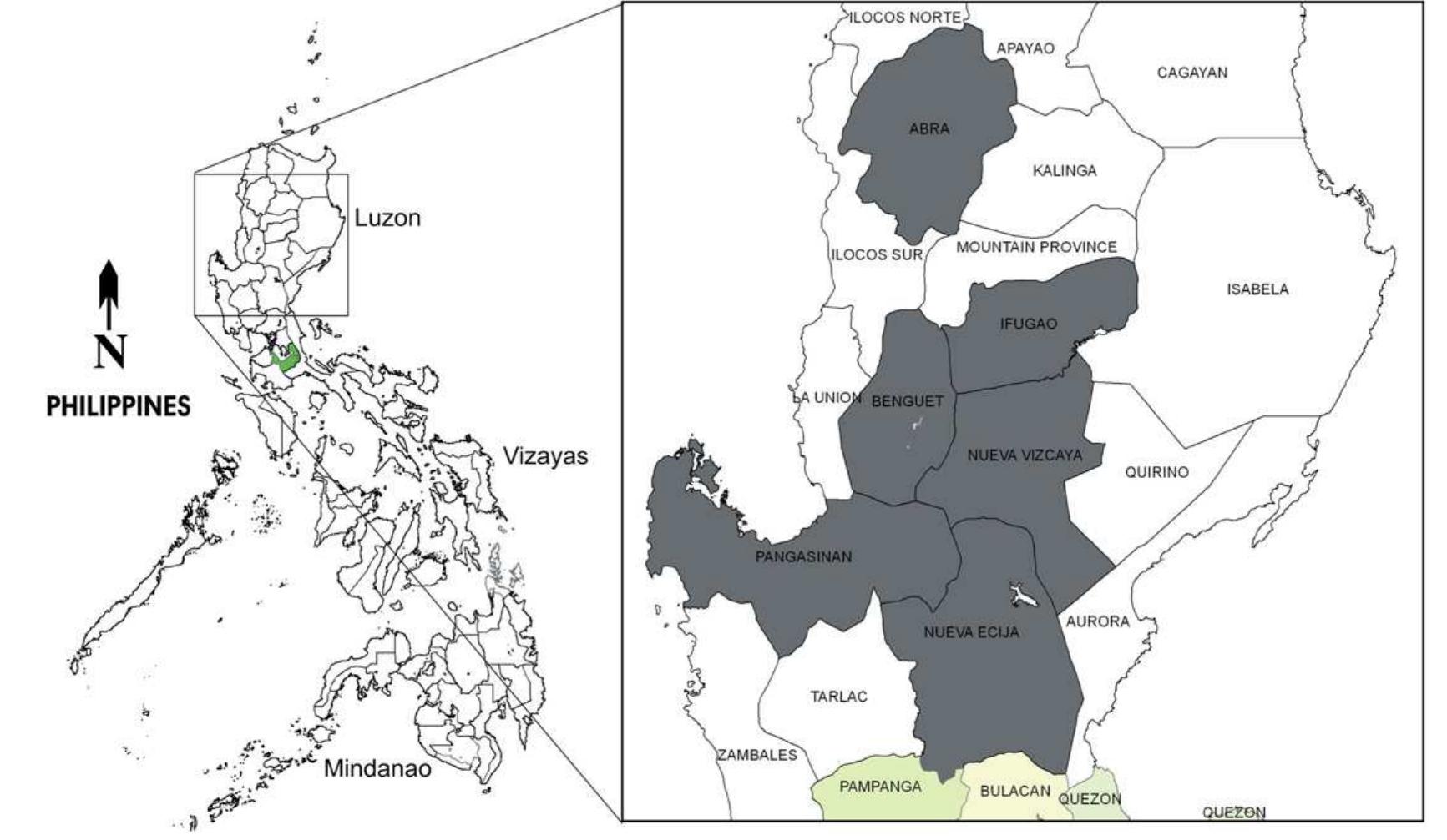 Map showing the different locations of ethnic tribes in the