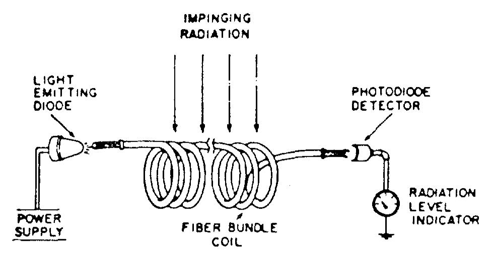 Schematic representation of a fiber optic dosimeter.