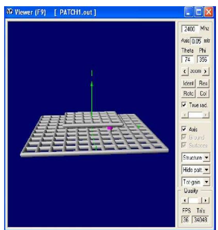 3d structure microstrip patch antenna figure 8: 3d radiation