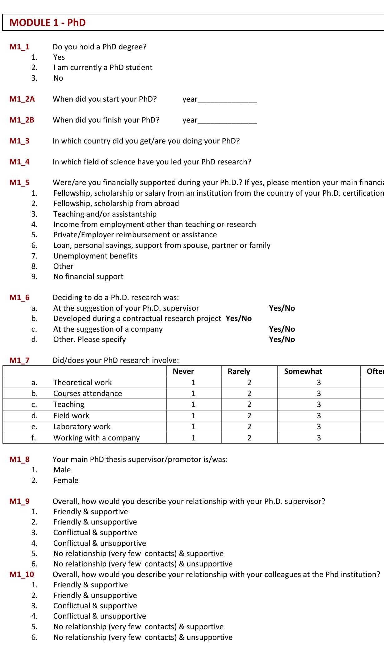 Appendix — web survey questionnaire