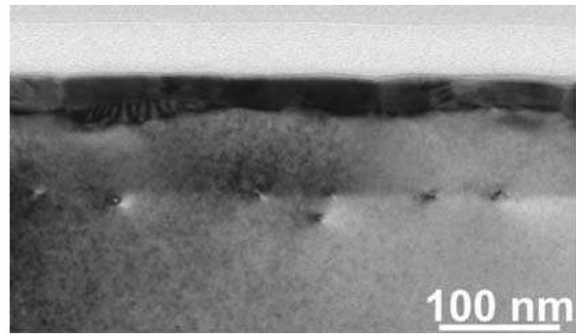 Tem cross section of the sige/si interface for a 20% ge