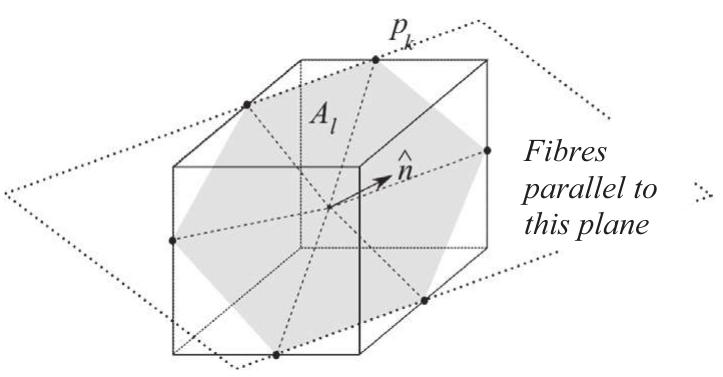Definition of unit normal vector (f) and points of edge