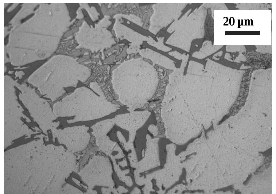 Microstructure of the aluminium alloy remelted at a medium