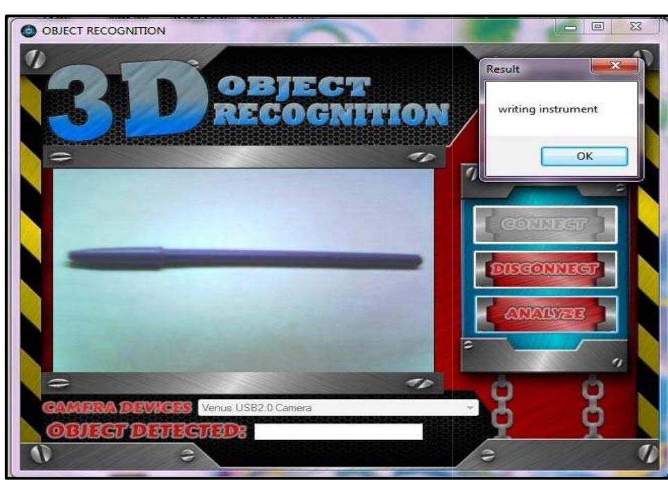 Figure 6 - Object recognition and detection by shape and