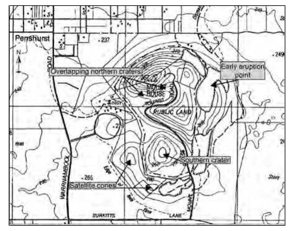 - map of mt. rouse (rosengren, 1994) showing eruption