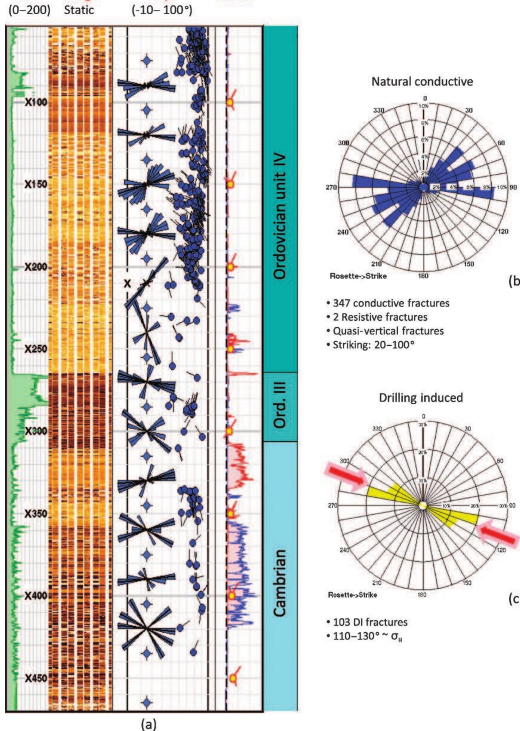 (a) available borehole image information for the complete