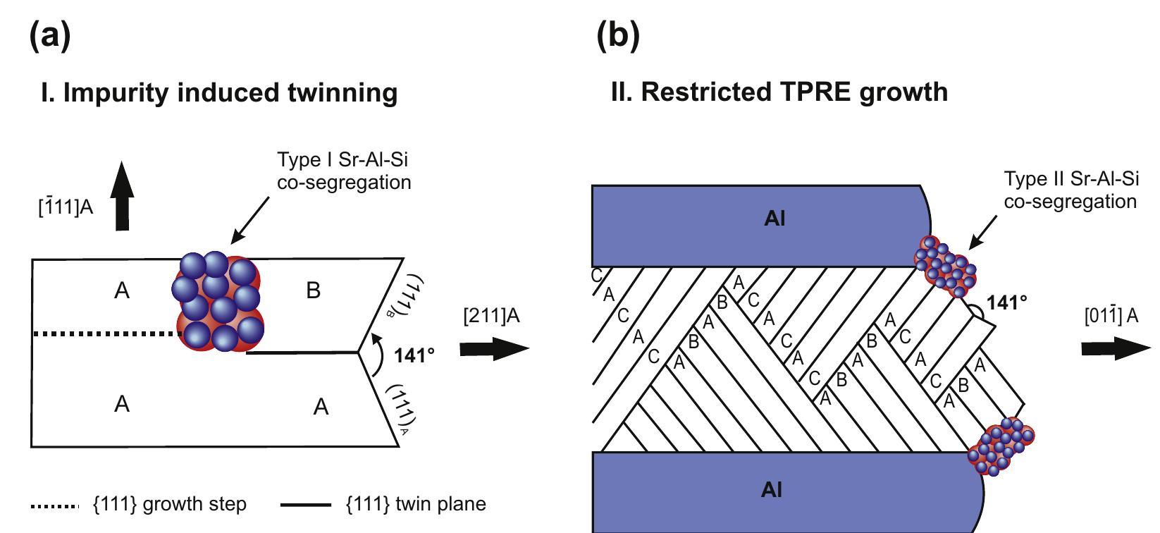 Schematic representation of (011) plane projection of