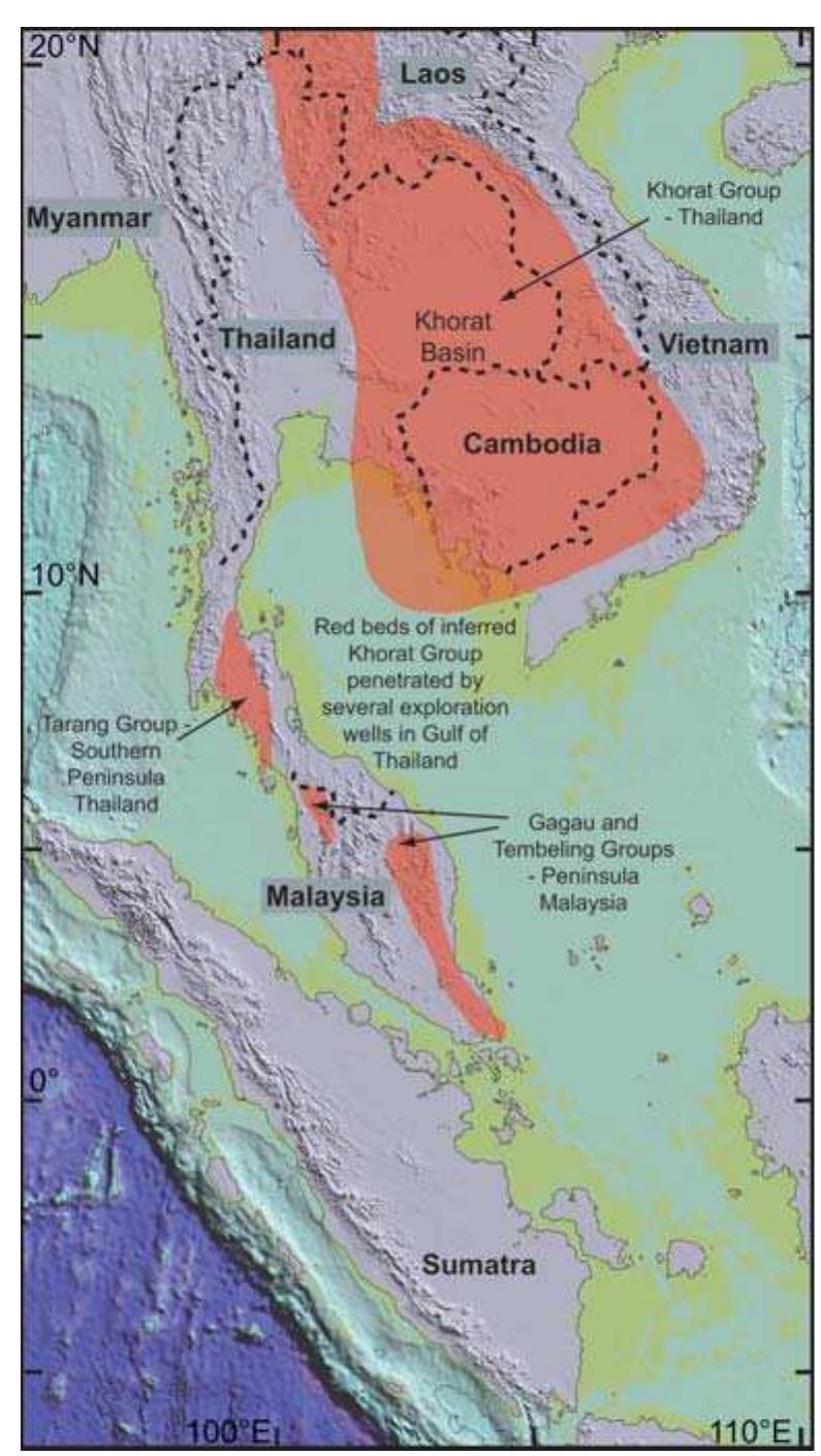 The extent of late jurassic — early cretaceous red beds in