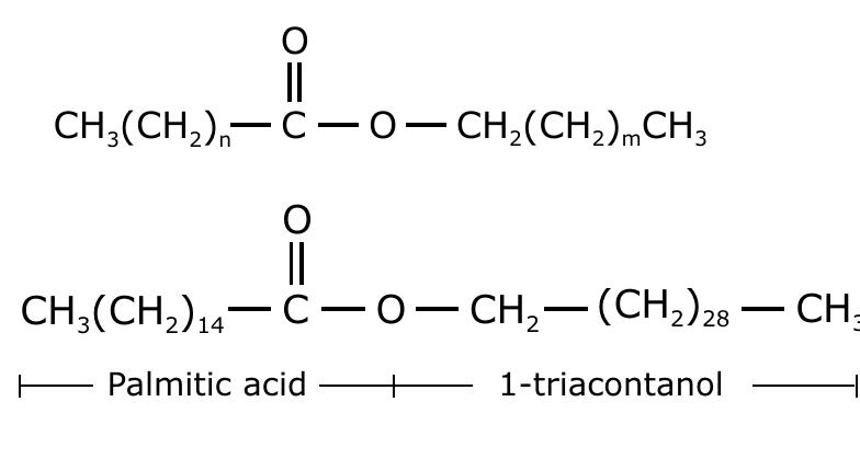 67 the general structure of a wax.