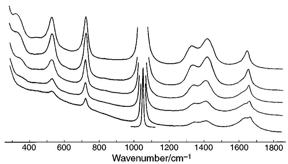 Concentration profile of the raman spectra (i) of al(no3),
