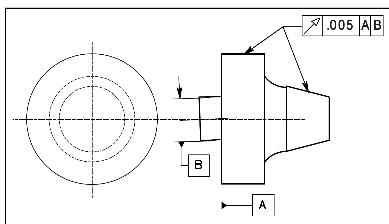 -5 face and diameter datums specified in order of