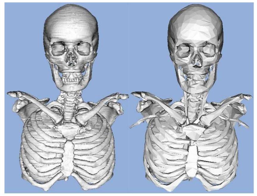 Original model vs reduced model illustrates a 2d case of
