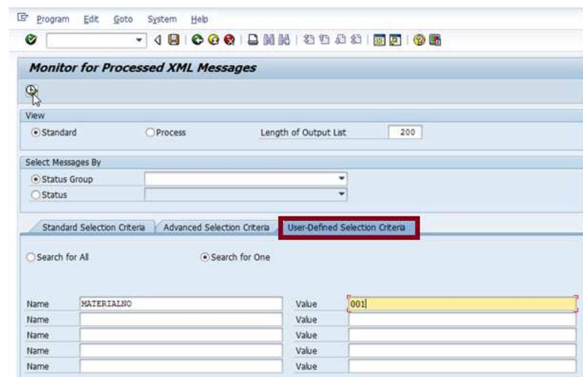 Maintain user defined selection criteria for one attribute