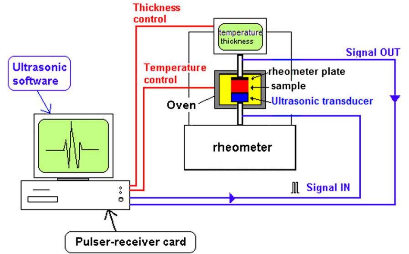 Schematic drawing of the ultrasound test cell. a sketch of