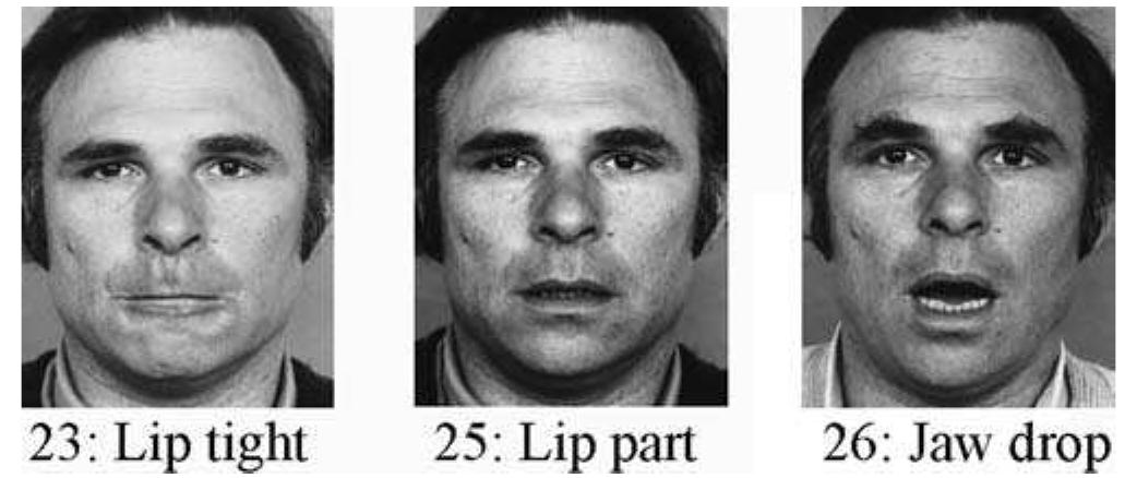 2 some mouth positions and their action unit (au) numbers